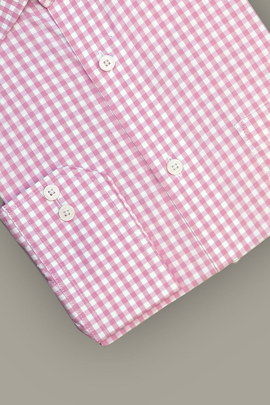 Formal Shirt - Supernova Light Pink Checks Regular Fit – Lawrencepur